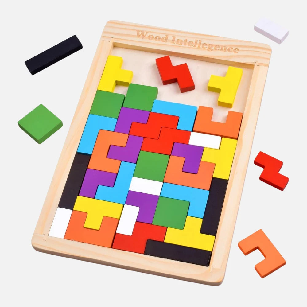 Wooden Tetris Brain Puzzle – The Toy Cart